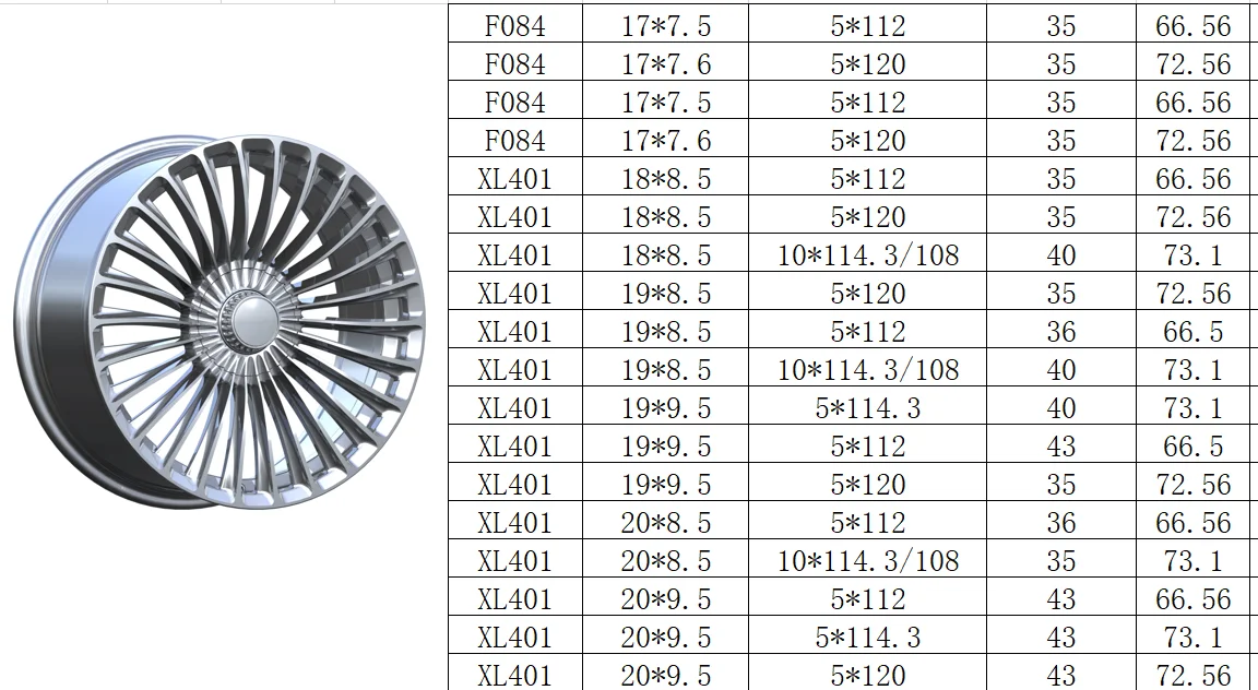 High Quality 17-20 Inch Rims - Multi Spoke Chrome Wheels
