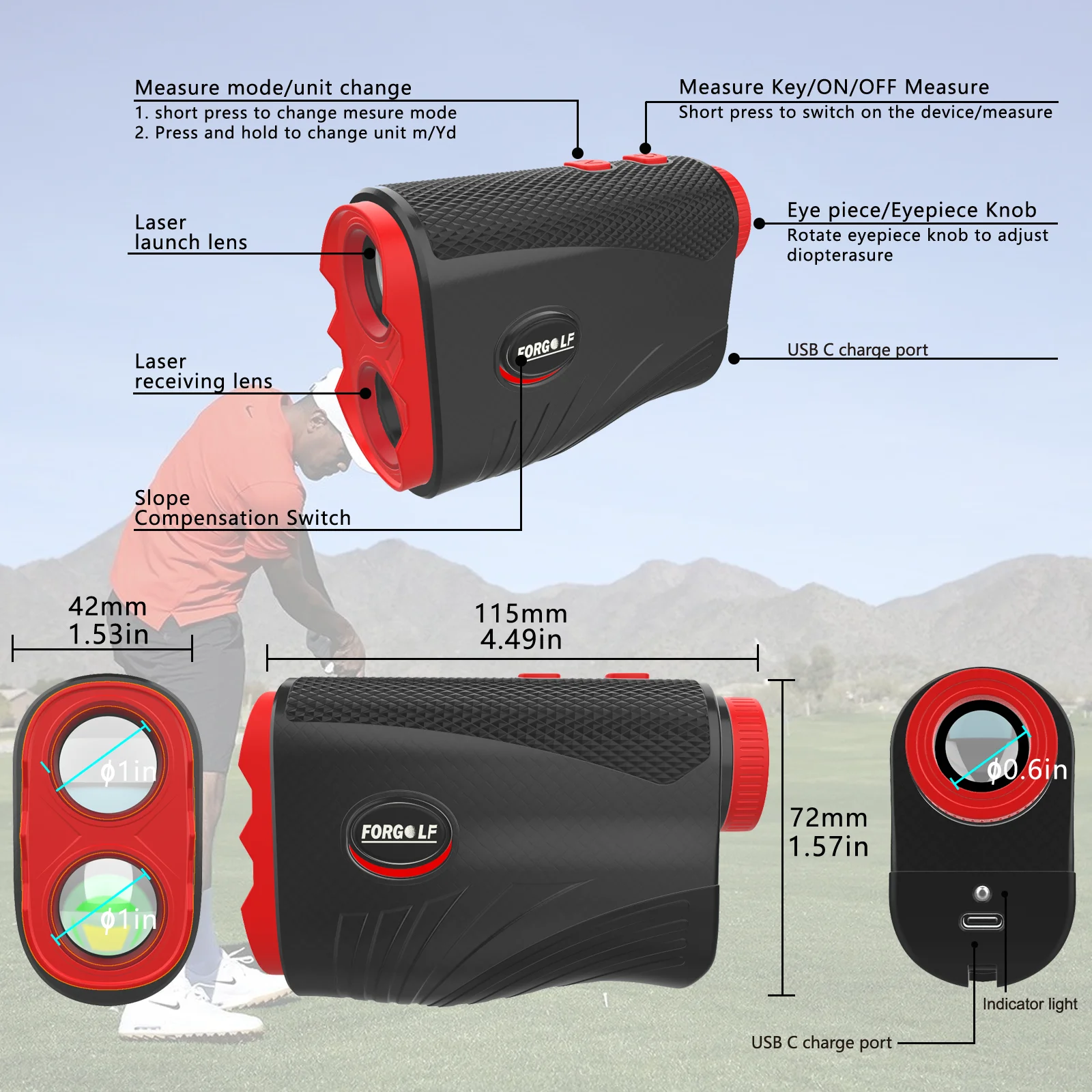 Long Distance Golf Rangefinder for Golf Rangefinder Golf Laser Distance ...