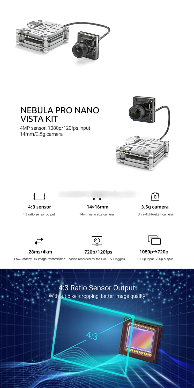 Caddx Nebula Pro Nano Vista Kit Coaxial Cable 8cm 14*16mm Nano Size ...