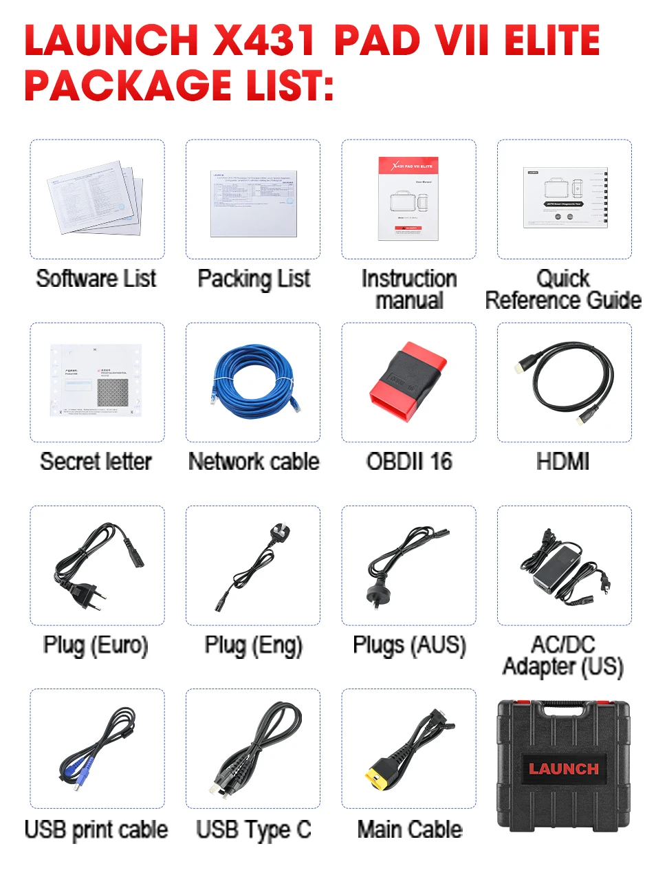 Obd2 Launch X431 Pad Vii Elite X-431 Pad 7 Diagnosis Ecu Repair ...