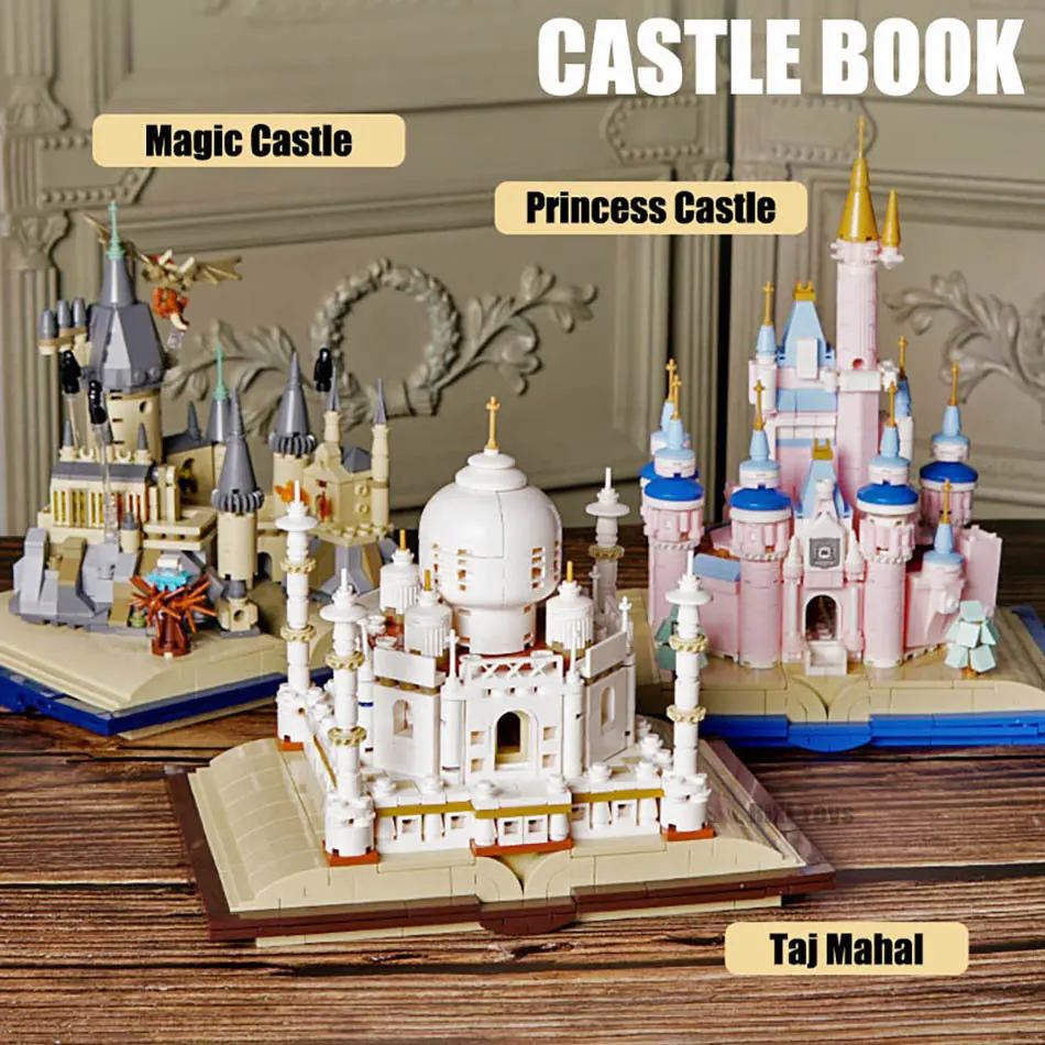 New Moc Fairytale Movie Tower Pink Princess Magic Castle Book With Led ...