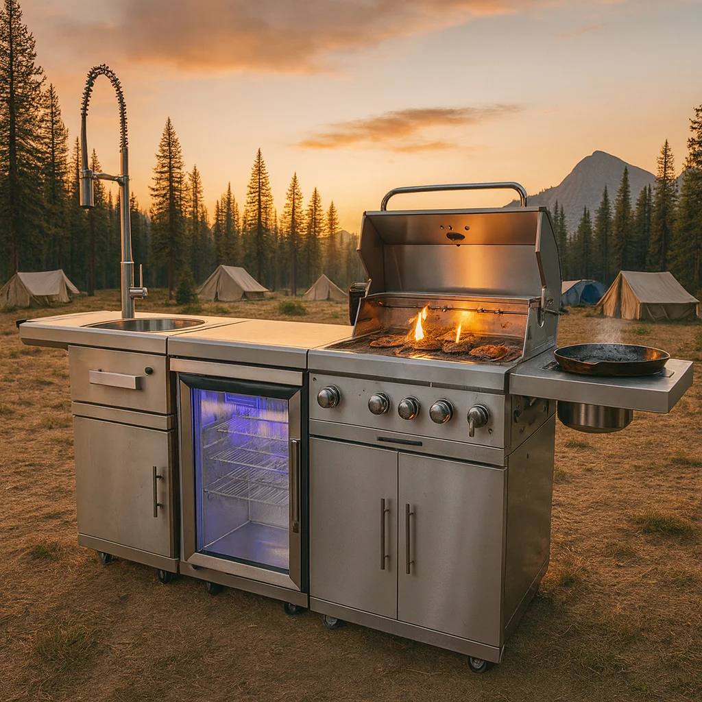 Customized Outdoor Kitchen BBQ Island - Durable & Versatile