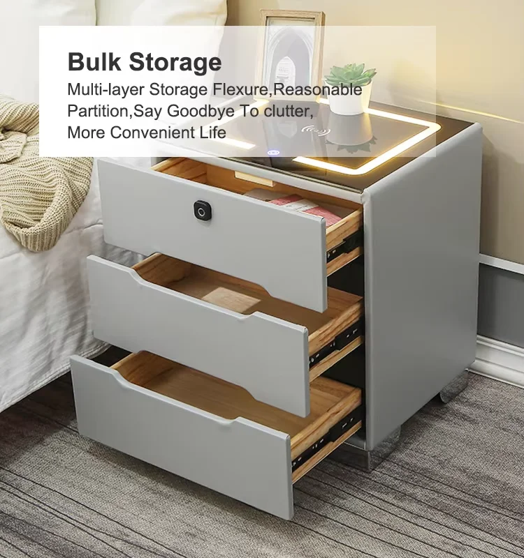 2024 Smart Bedside Table Cabinet - Adjustable & Extendable