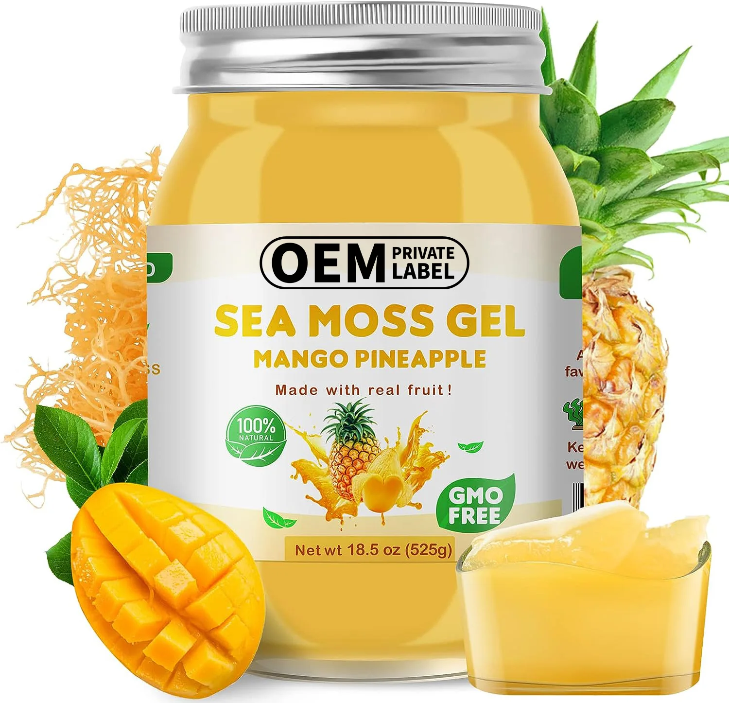 Oem Private Label Sea Moss Gel Mango Pineapple Flavor Provide Essential ...