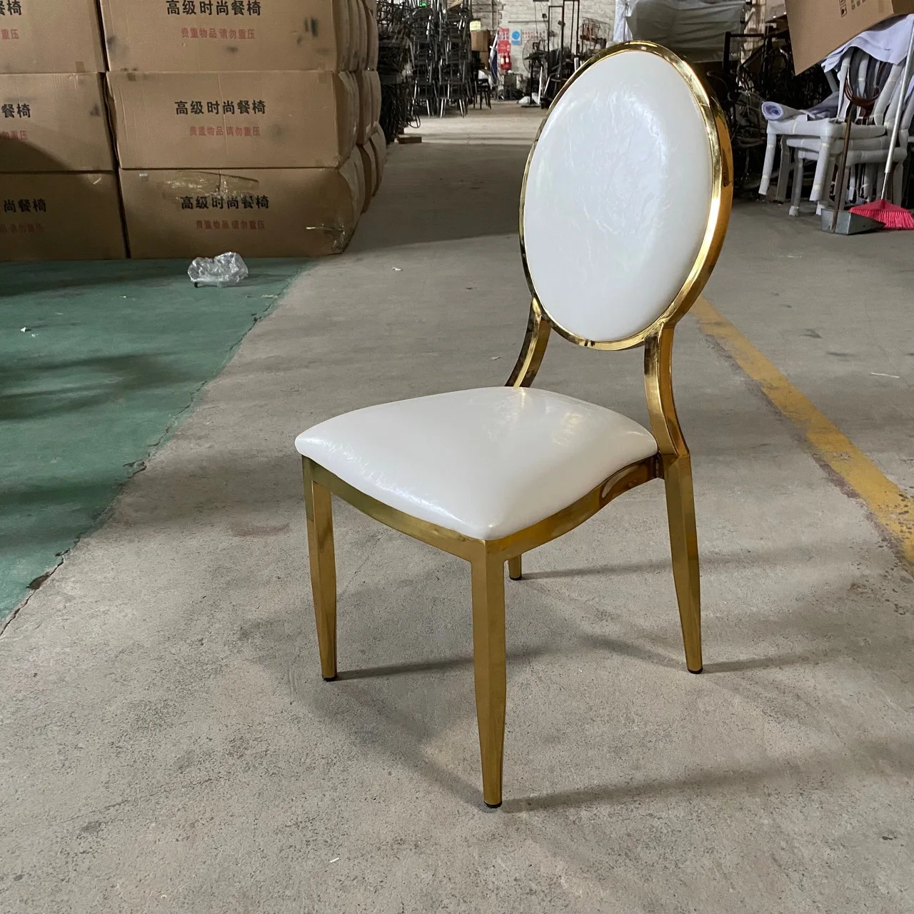 Hotel Restaurant Metal Gold Leg Wedding Banquet Event Round Back Pu ...