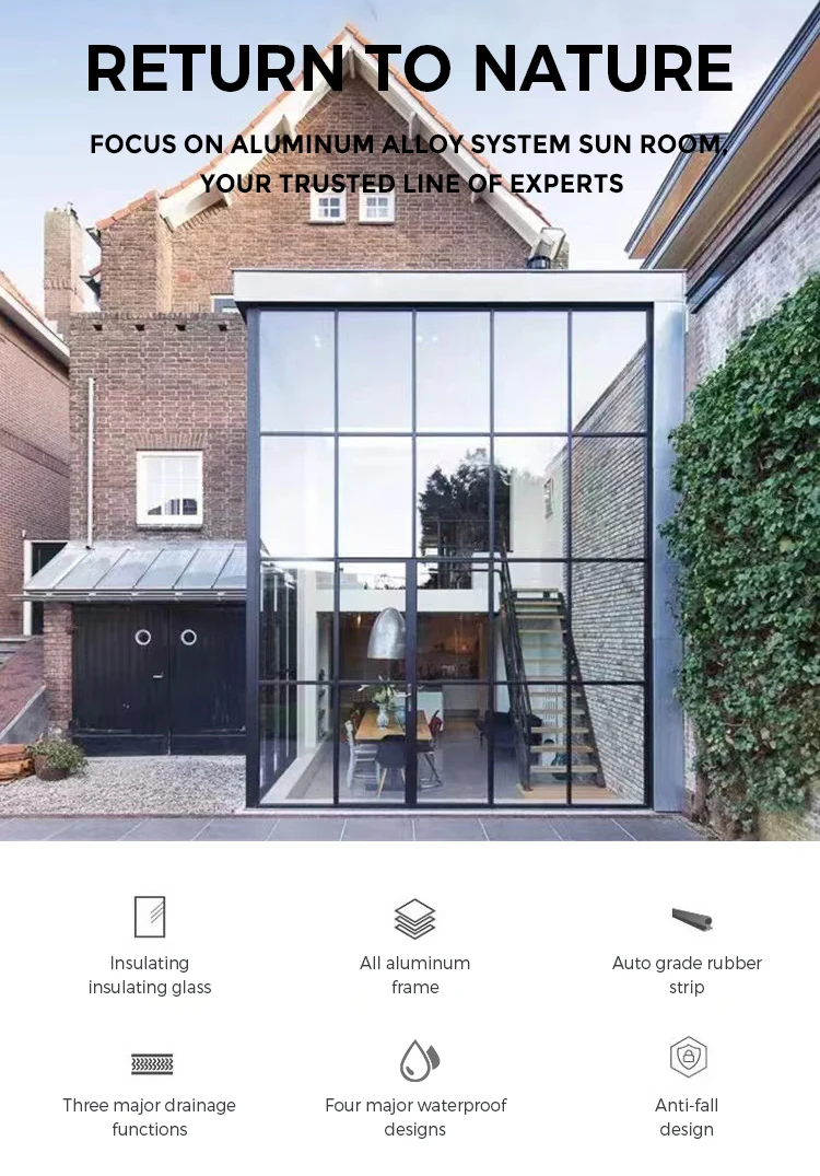 Steel Sunroom Outdoor Aluminum Sunroom Automatic Freestanding Sunroom ...