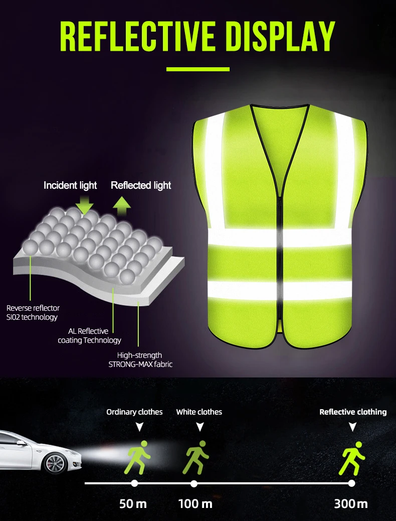 Logo Reflective Tactical Vest for Hi Vis Road Industrial Mesh ...