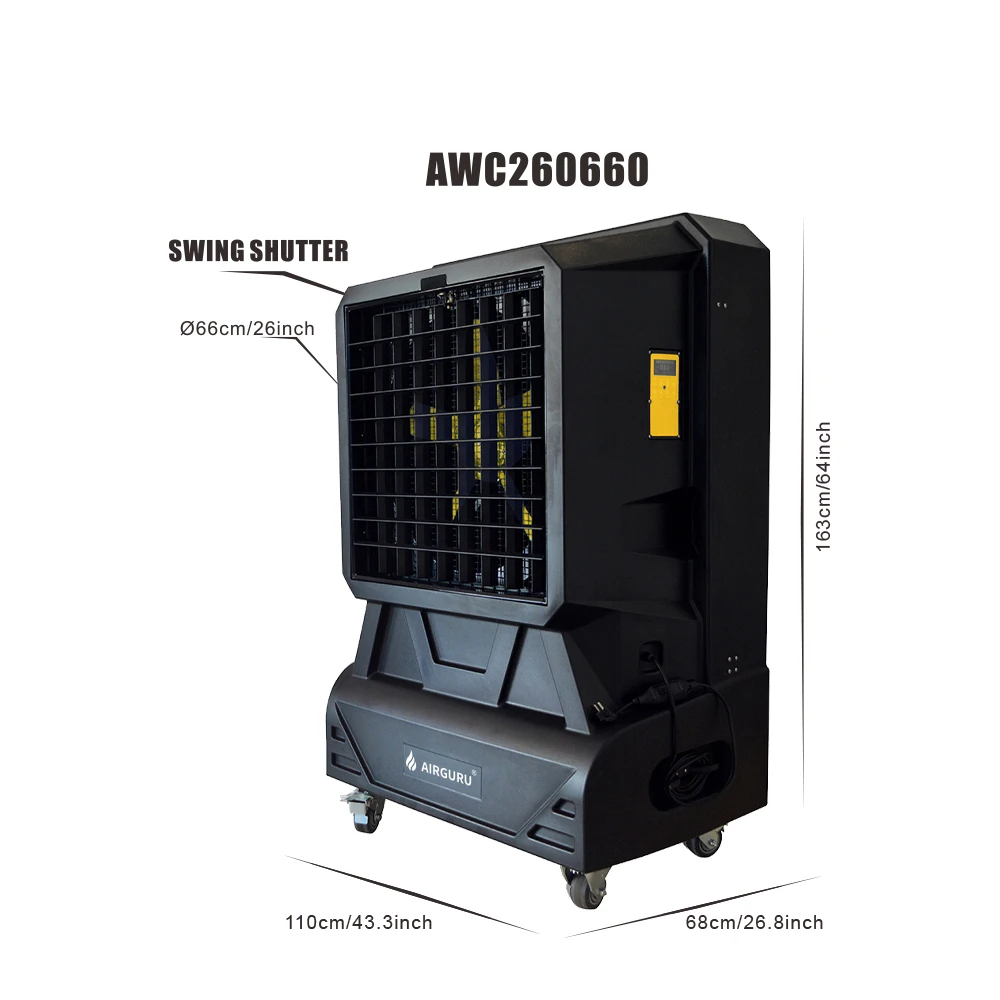 AIRGURU 110V 230V Evaporative Air Cooler 26inch 660mm Heavy Duty ...