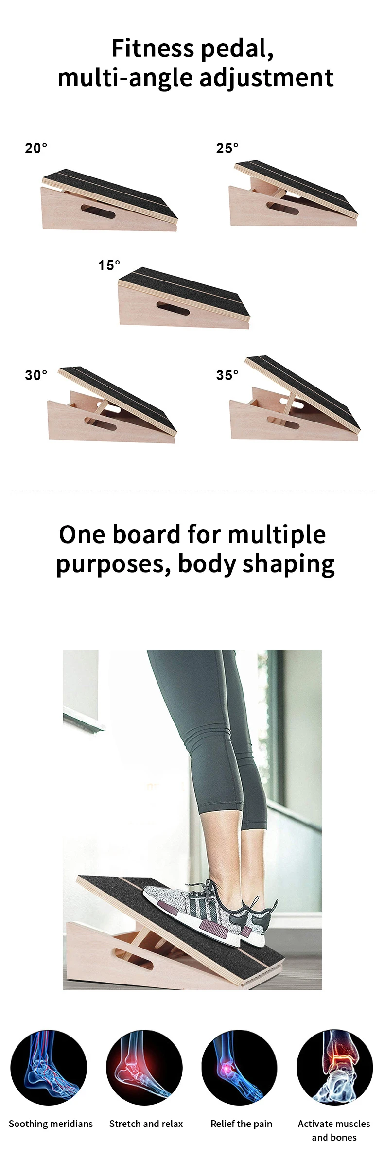Inclined Stretching Slant Board - Adjustable & Stiffened