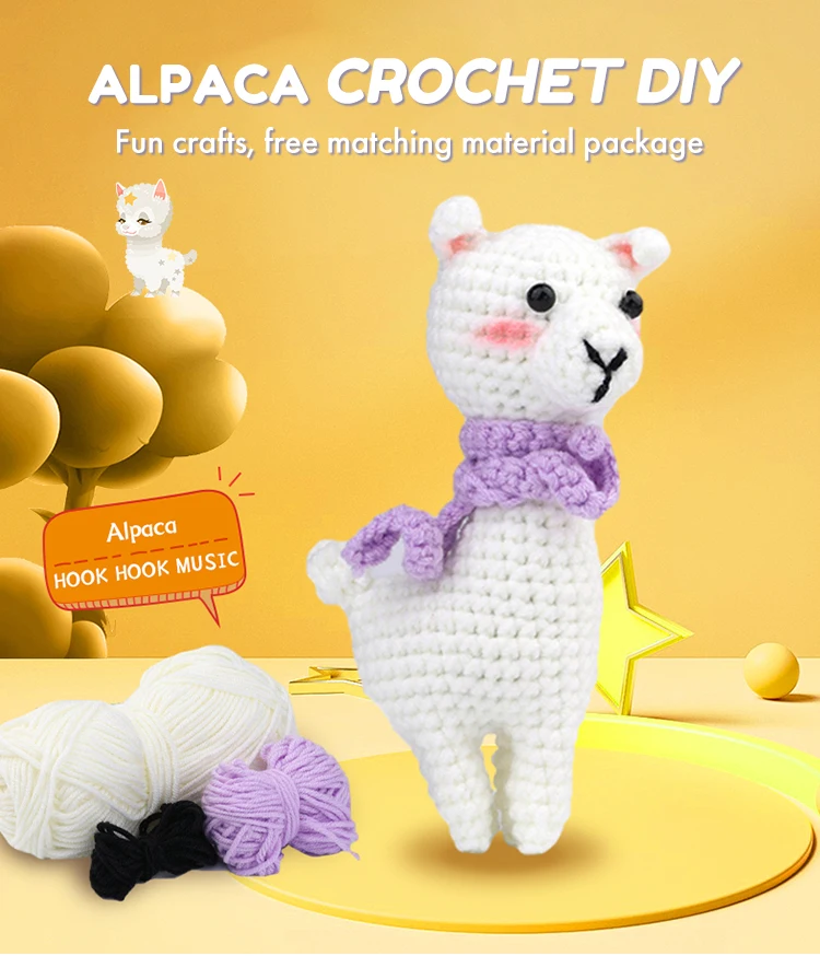Crochet Starter Kit Crochet Cute Alpaca For Adults And Beginners - Buy ...