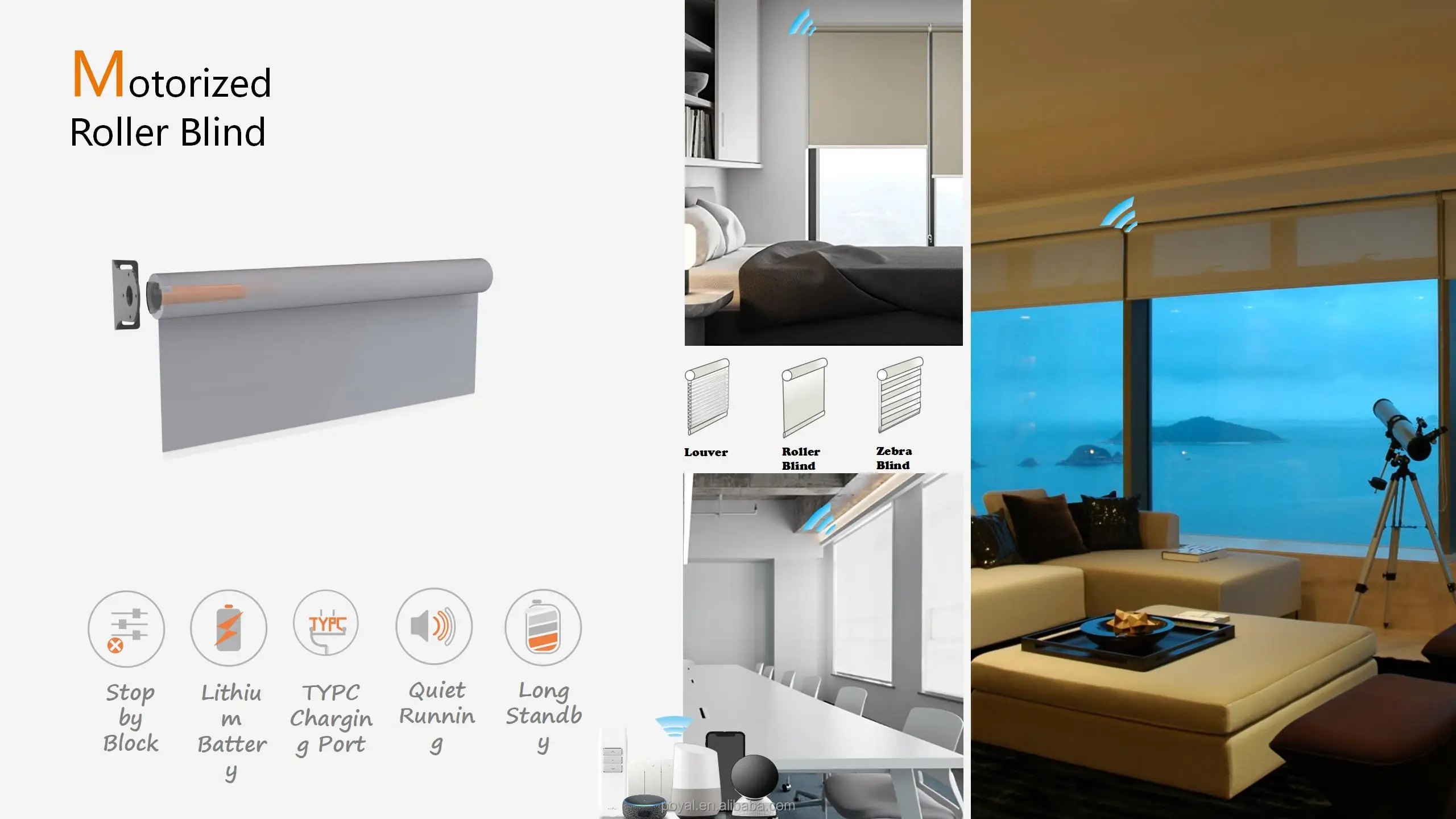 Tuya Wifi Smart Control Tubuler Motors For Roller Blinds Zebra Shades ...