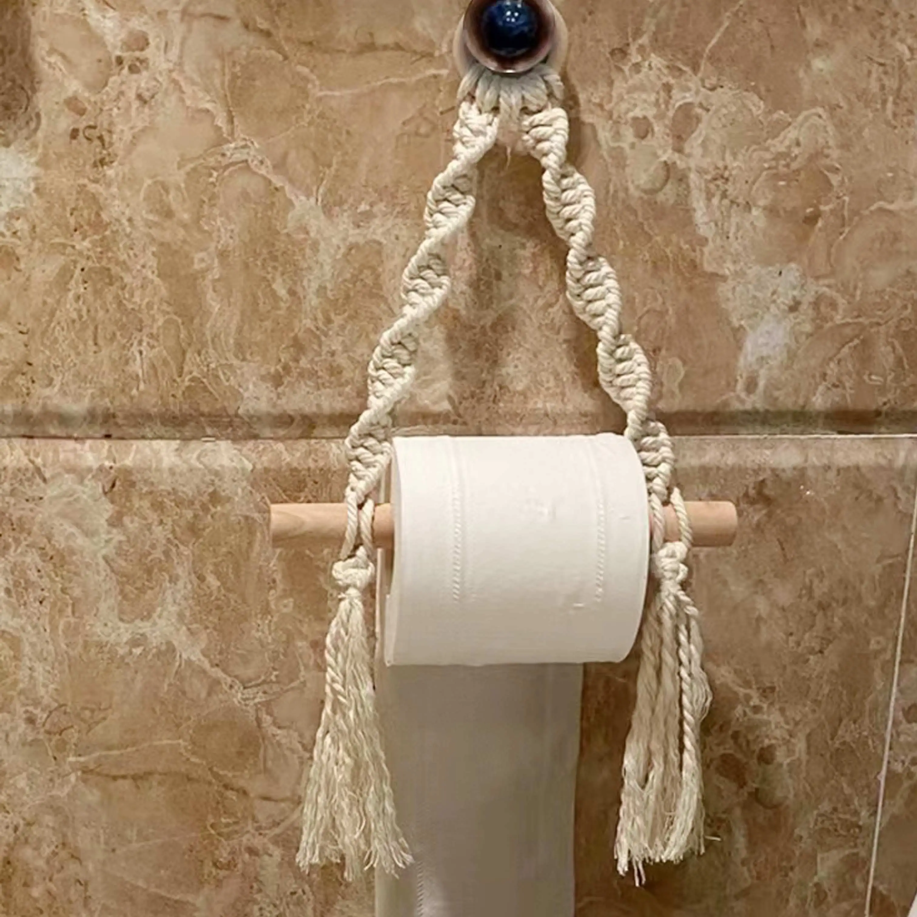 Ins Style Bathroom Bar Accessories Wooden Hemp Cotton Rope Tissue Paper ...