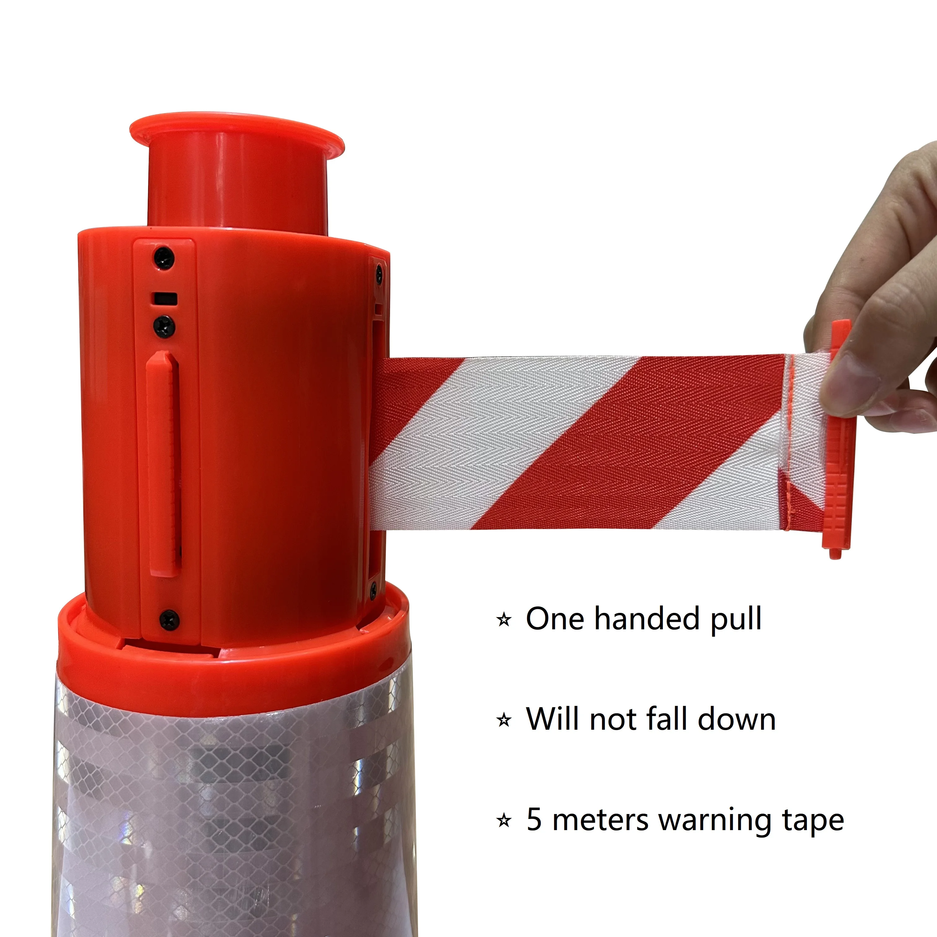Portable Retractable Belt Cone 5mt Warning Tape Safety Belt Pe ...