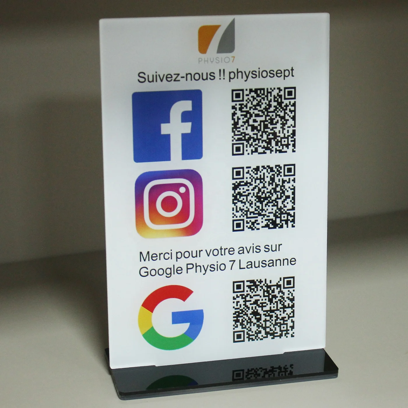 Tabletop Logo Mirror Acrylic Social Media Business Sign Laser Cute Qr ...