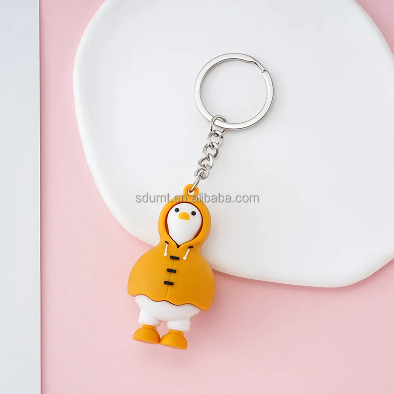 Cute Little Yellow Duck Keychain Custom Kawaii Soft Pvc Silicon ...