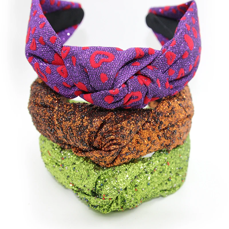 Shenglan Christmas Headband Sequin Sparkle Green Knotted Headband Christmas Party Favor Supplies ...