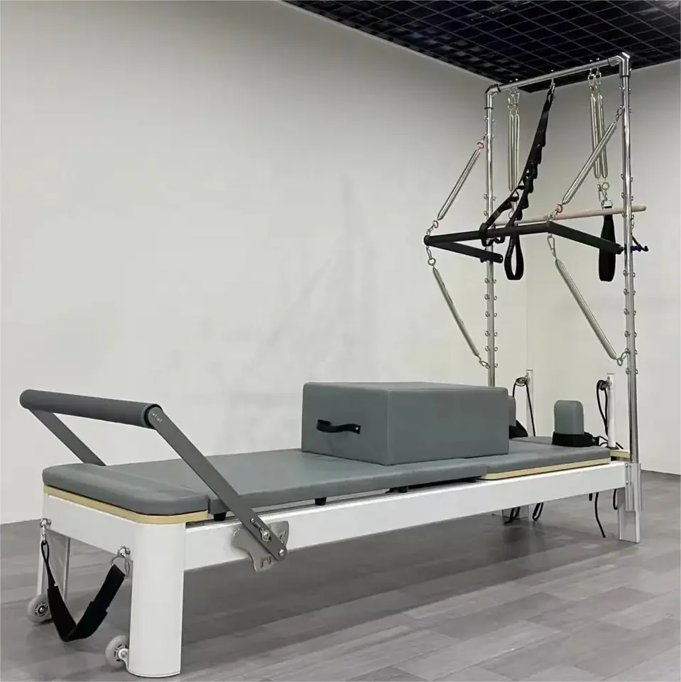 White Aluminium Reformer Pilates Reformer With Tower Trapeze Pilates ...