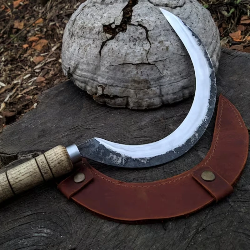 Garden Leather Machete Scythe Hand Tool Sheath Outdoor Farm Knife Sickle Pocket Tools Pouch ...