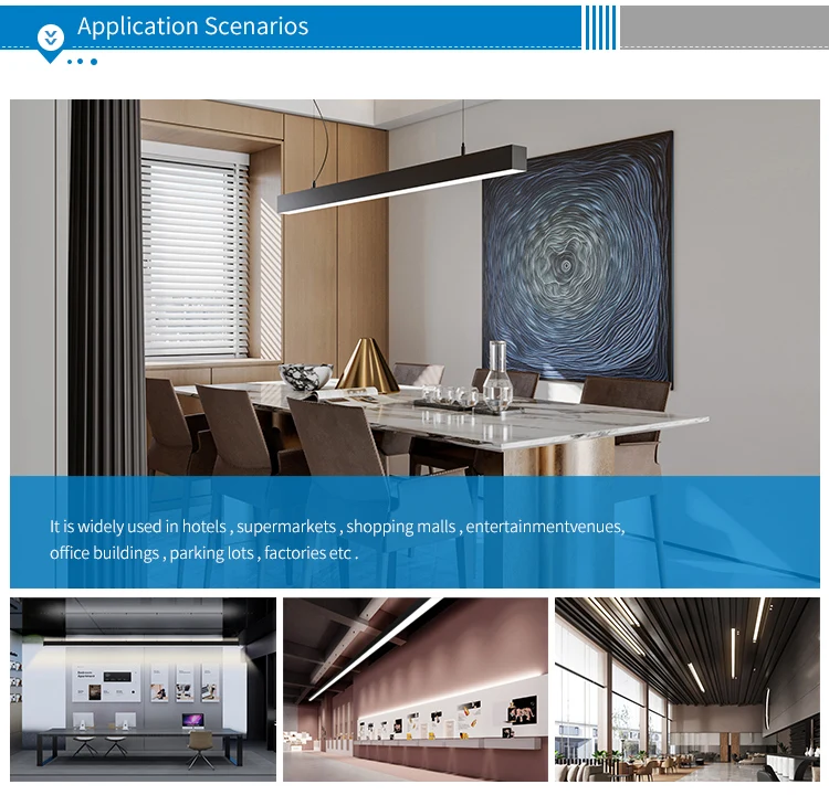 Customized 60w 4ft 8ft Suspended Led Linear Lamp Ceiling Commercial ...