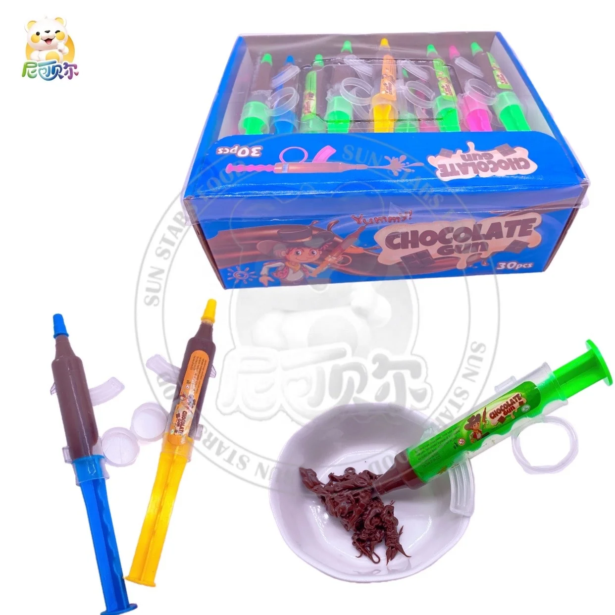 Wholesale New Design Injection Chocolate Jam Gun Shape Funny Plastic ...