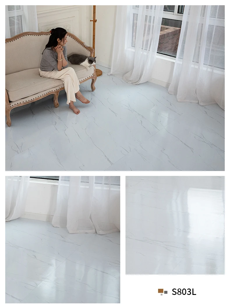 Shiny Laminate Flooring Stone Plastic Composite Glossy Marble Tile ...