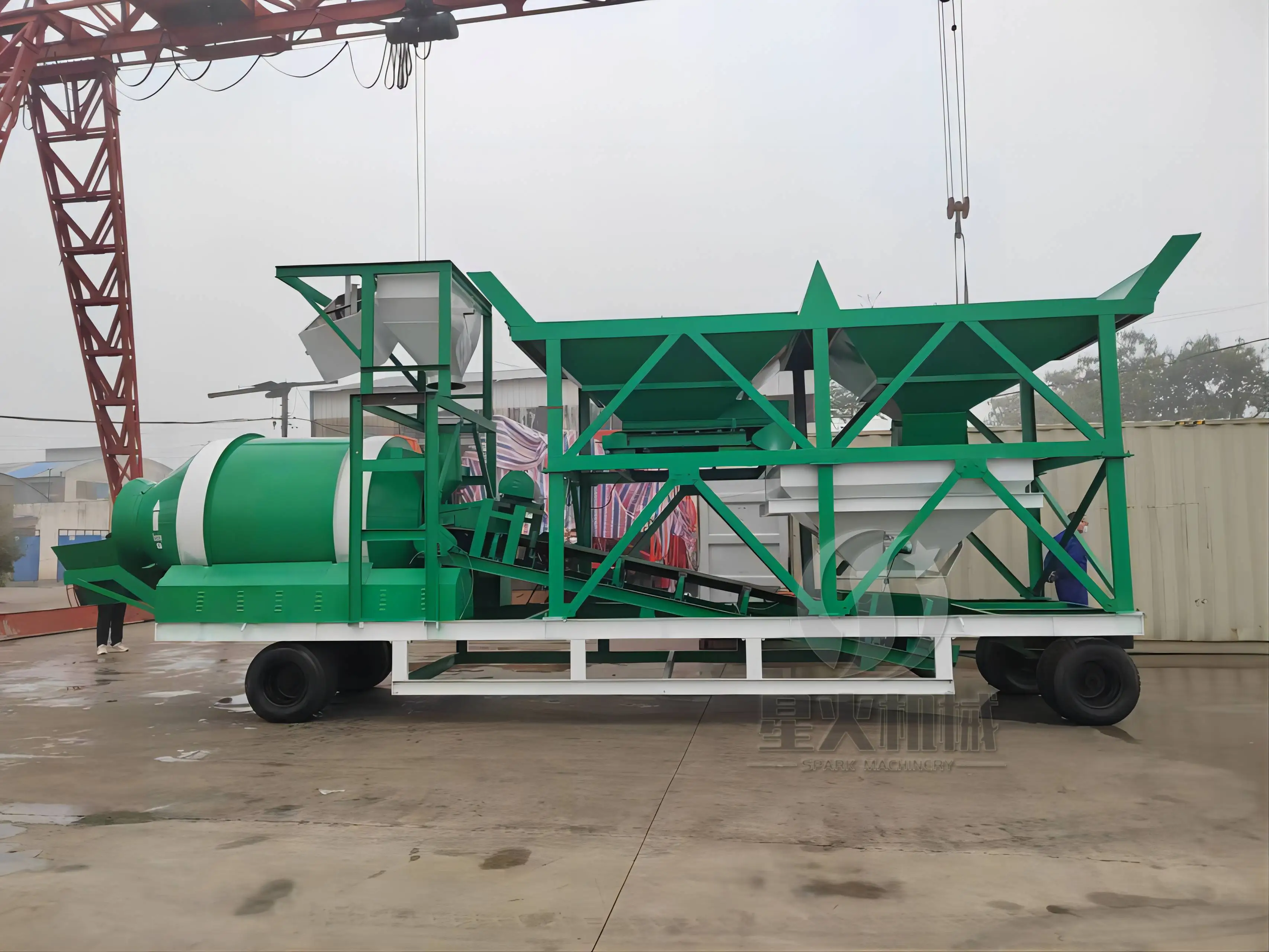 Cement and Sand 25m3/h Precast Dry Portable Station Batching Plant Mini ...