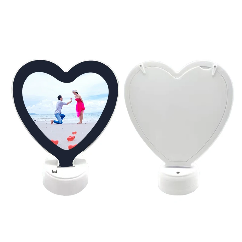OEM Personalized Logo Sublimation Magic Mirror Blanks LED Heart Shape