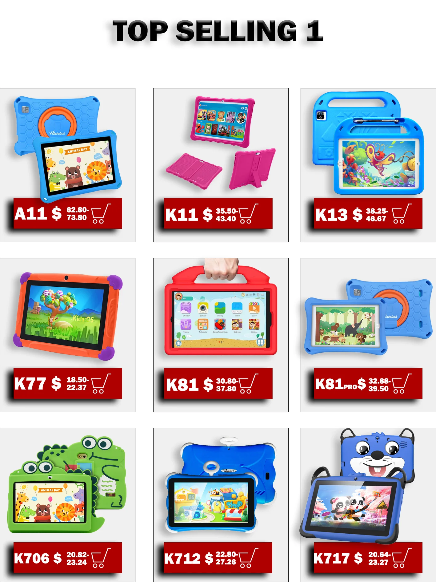 Hot Selling Kinder Tablets Children Learning Tablette Pour Enfant Wifi ...