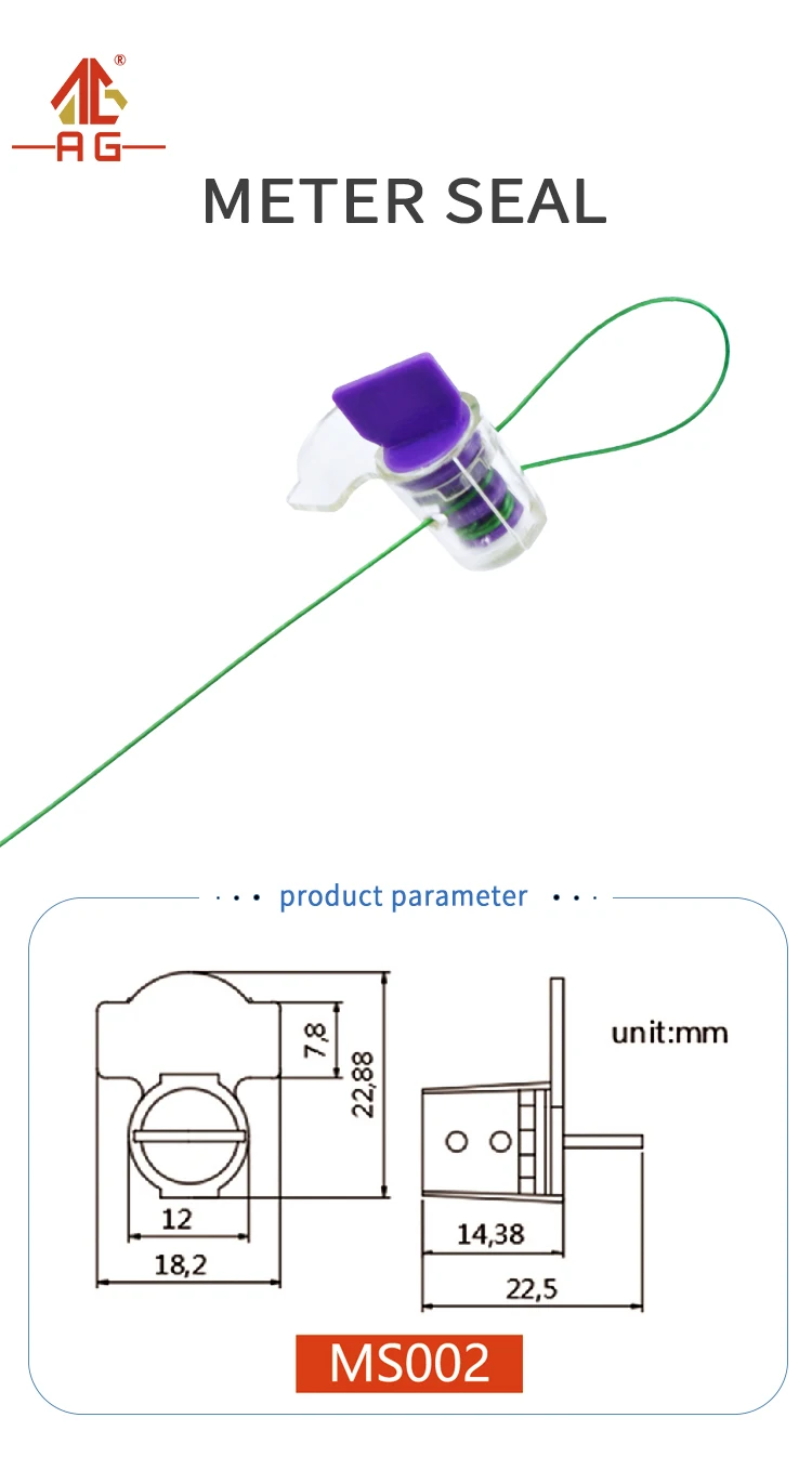 PC+ABS Injection Molded MS002 High Security Energy Water Meter Seal ...