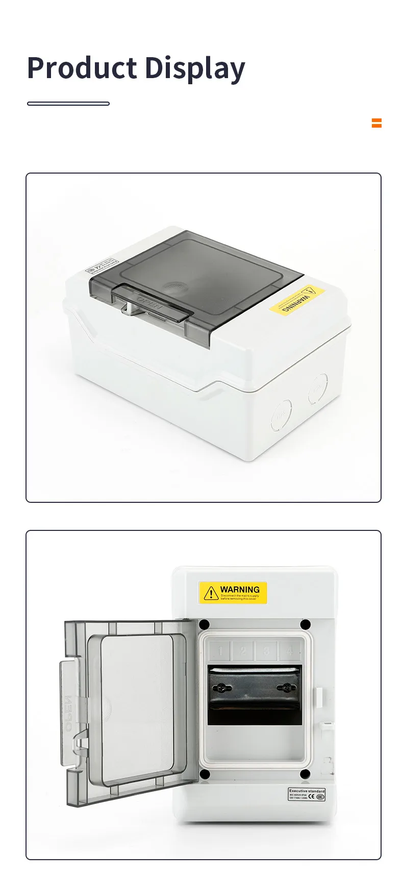 Plastic 4 Way 6 Way Solar Dc Mcb Enclosure Distribution Box Ac Sassin ...
