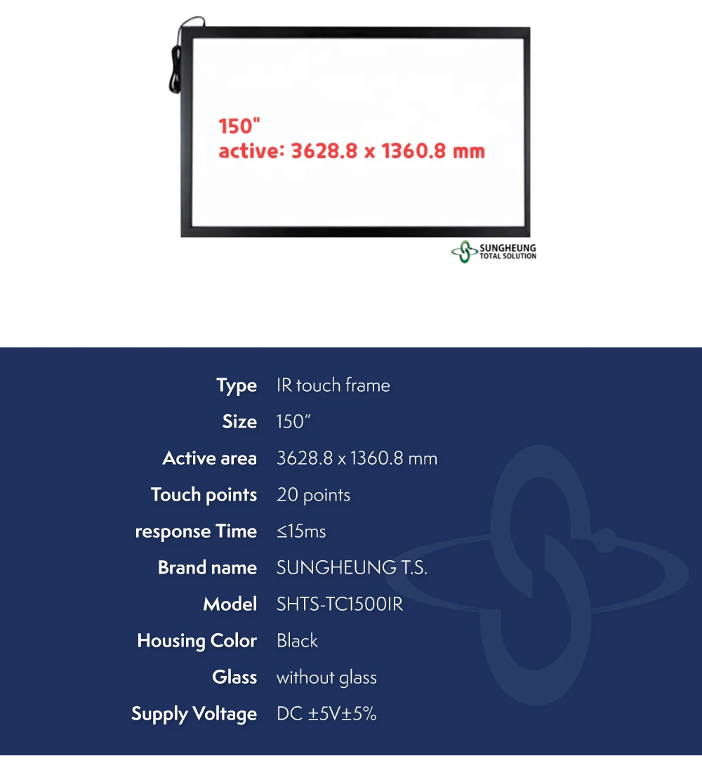 Infrared Sensor Multi Touch Screen Overlay Multi 150 Inch Touch Screen ...