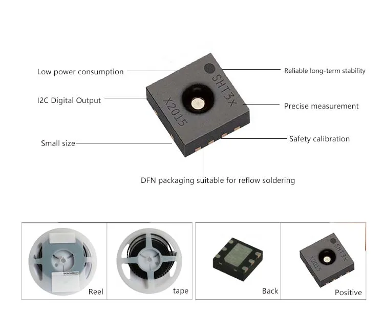 Sensirion Sht30-dis-b2.5ks Fully Calibrated Linearized I2c Interface Consumption Digital ...