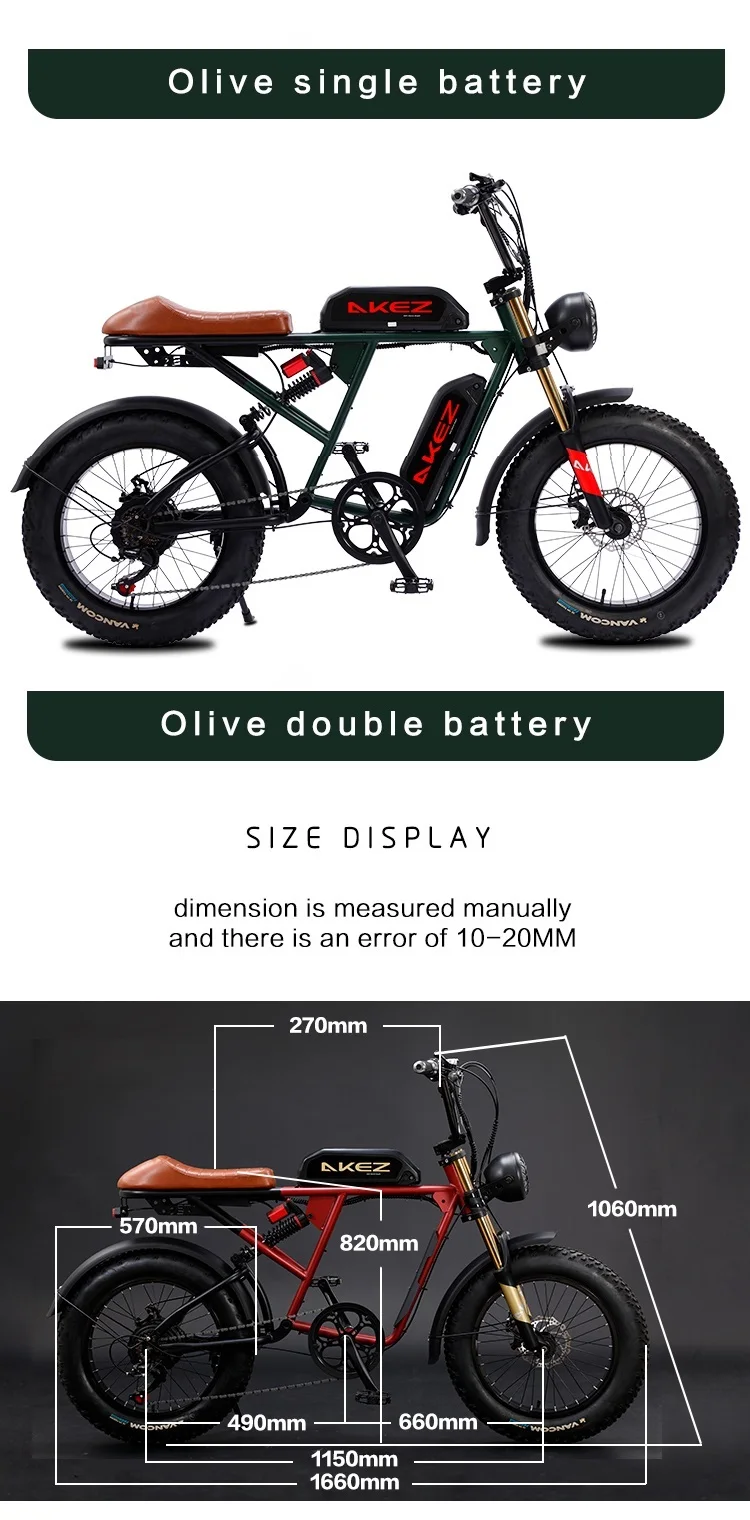 USA 20" Fat Bike Dual Battery off Road Ebike - Full Suspension