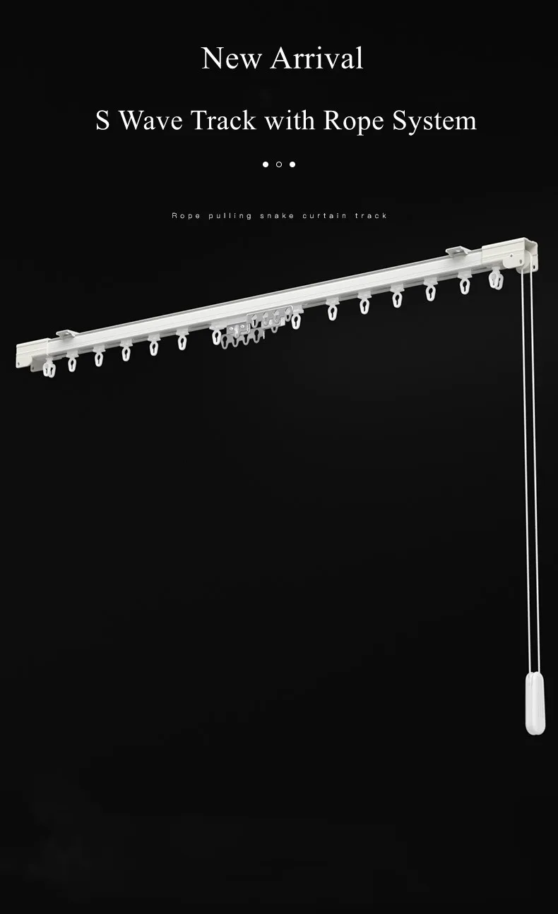 Manuel Hand Pull Rope System S Wave Curtain Track