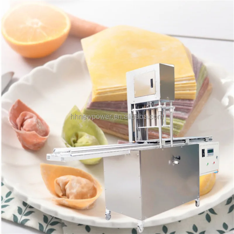 High Production Motor Wonton Skin Dough Sheet Cutting Making Machine ...