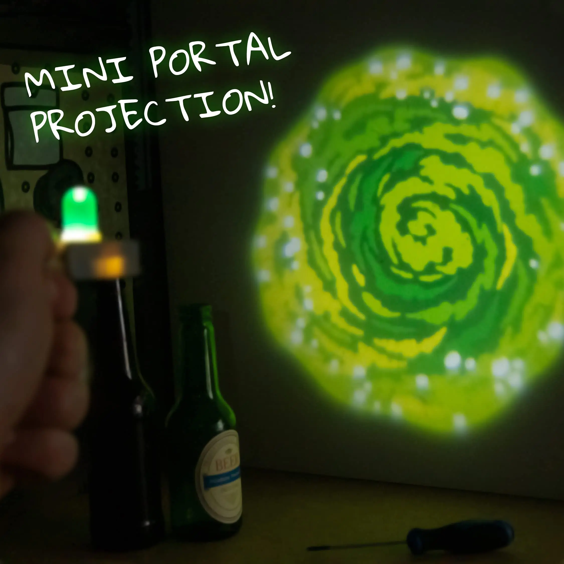 Rick And Morty Portal Gun Key Ring Light Key Chain Surrounding Portal ...