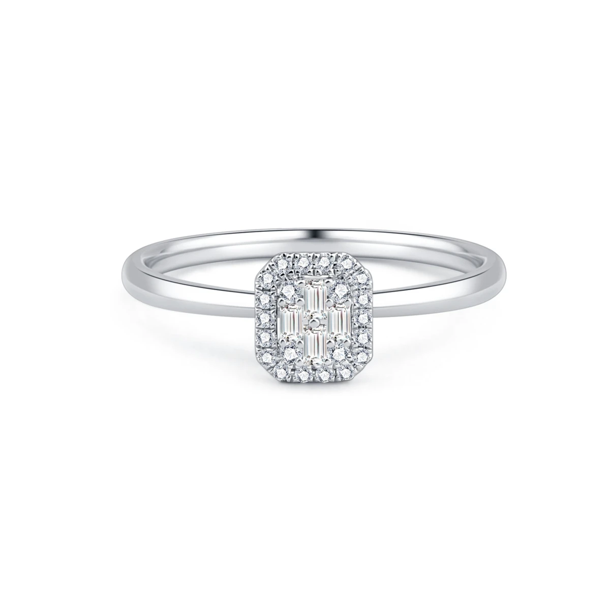 High Quality Fine Jewelry Luxury Design Square Shape 18k White Gold ...