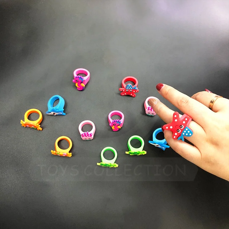 28 32mm 1 Inch Capsule Toys Pvc Finger Ring Toy Mermaid Sea Animal Ring ...