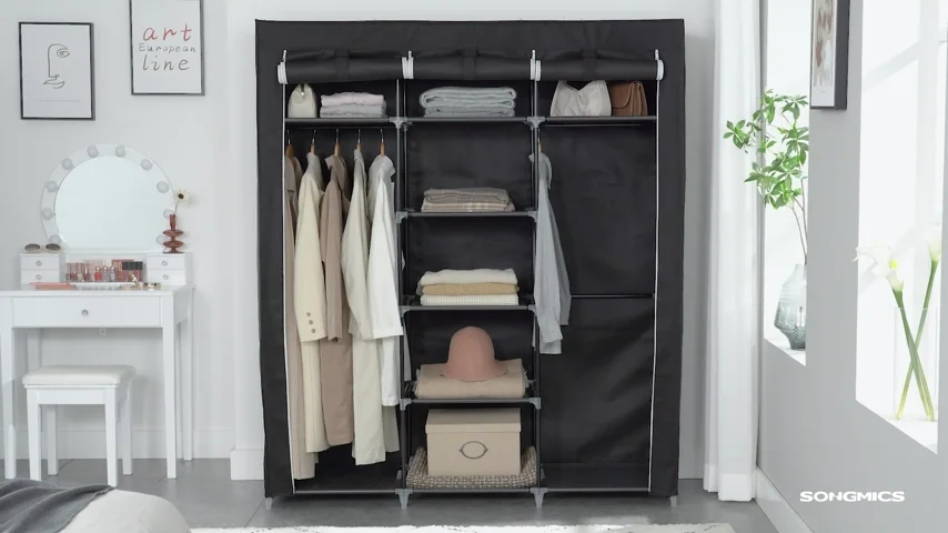 Songmics Bedroom Furniture Fabric Storage Cabinet Non-woven Folding ...