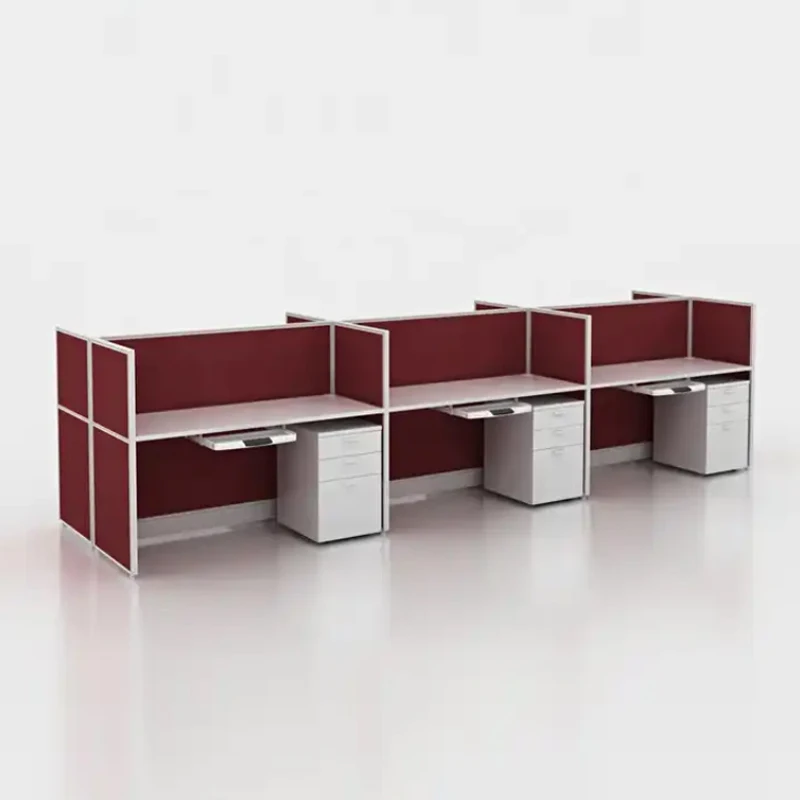 Modern Modular Wood Office Furniture Workstation 2 4 6 Seater Office ...