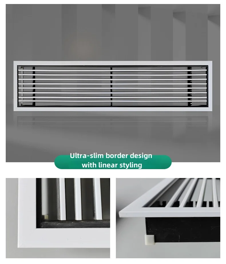 Vantone Frameless Aluminum Linear Bar Grille Air Diffuser Wall Floor ...