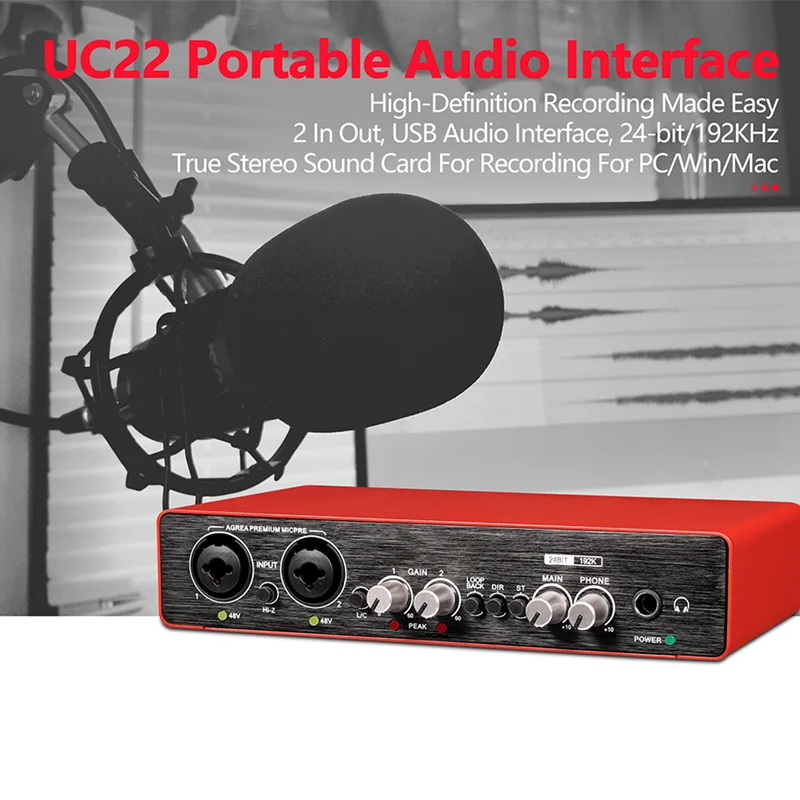 Aoshen Uc22 Studio Audio Interface For Broadcasting Singing Studio ...