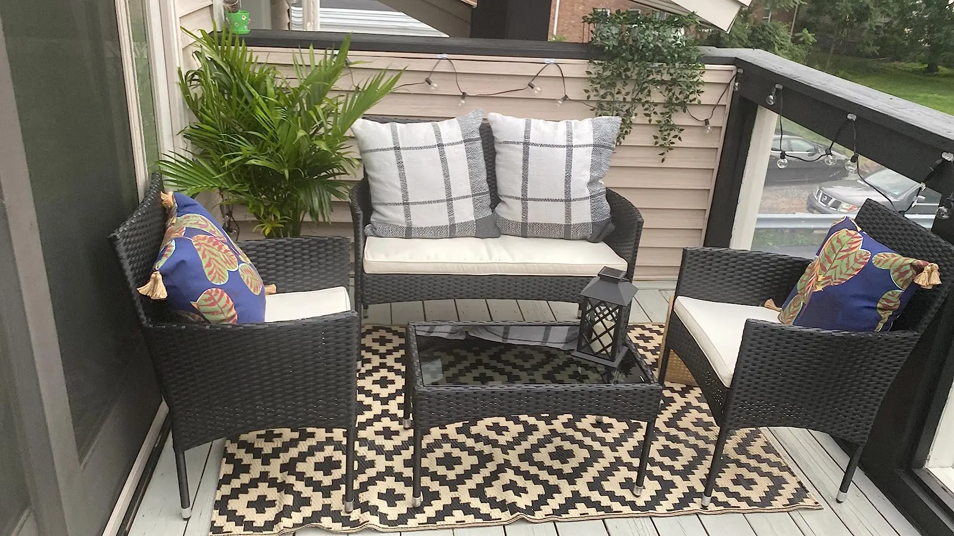 Shop Our Cheap 4 Pieces Rattan Wicker Outdoor Furniture Set