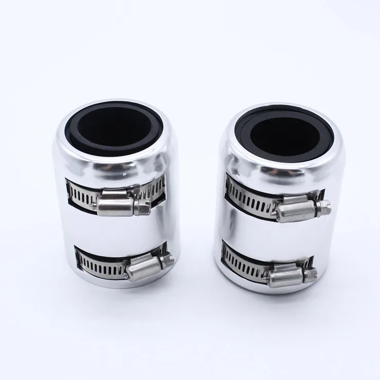 12" Universal Chrome Stainless Steel Radiator Hose Kit With Aluminum ...