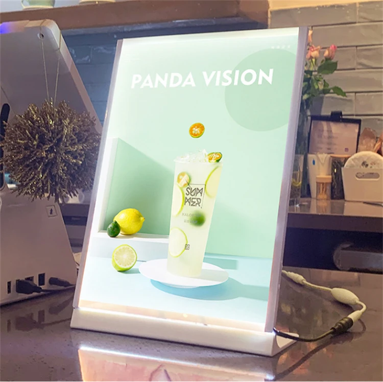 Lighted Menu Display Stand Acrylic Led Sign Holder Custom Led Light ...
