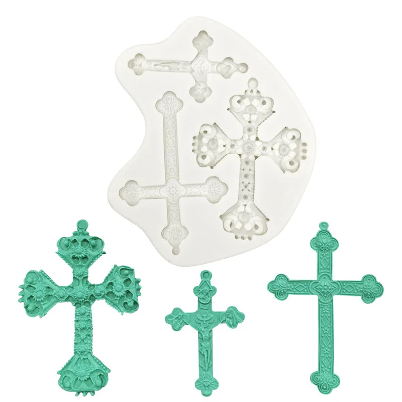Diy Chocolate Baking Cross Fondant Mold Cake Decorating Retro Cross ...