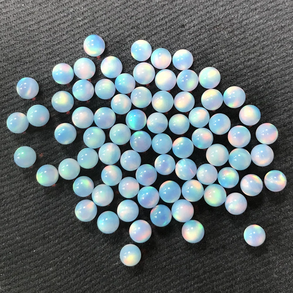 4mm 5mm Without Hole Ball Shape Aurora Color Synthetic Nebula Opal ...