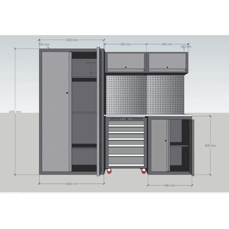 Heavy-duty Steel Garage Storage Workbench Tool Cabinet Combination ...
