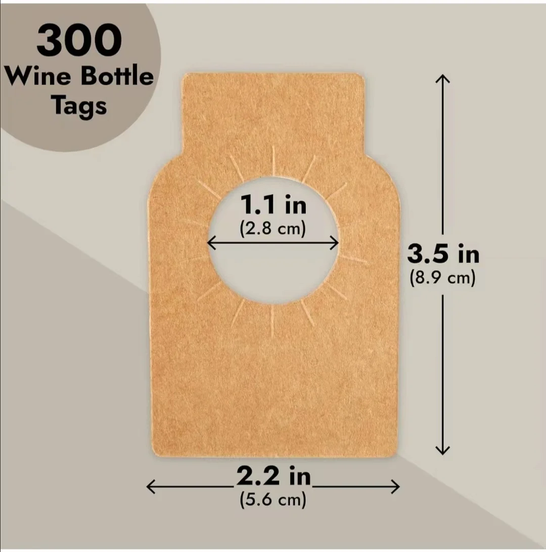 Brown Wine Bottle Tags Label. Wine Hang Tag. Identification Label. 3.5 ...