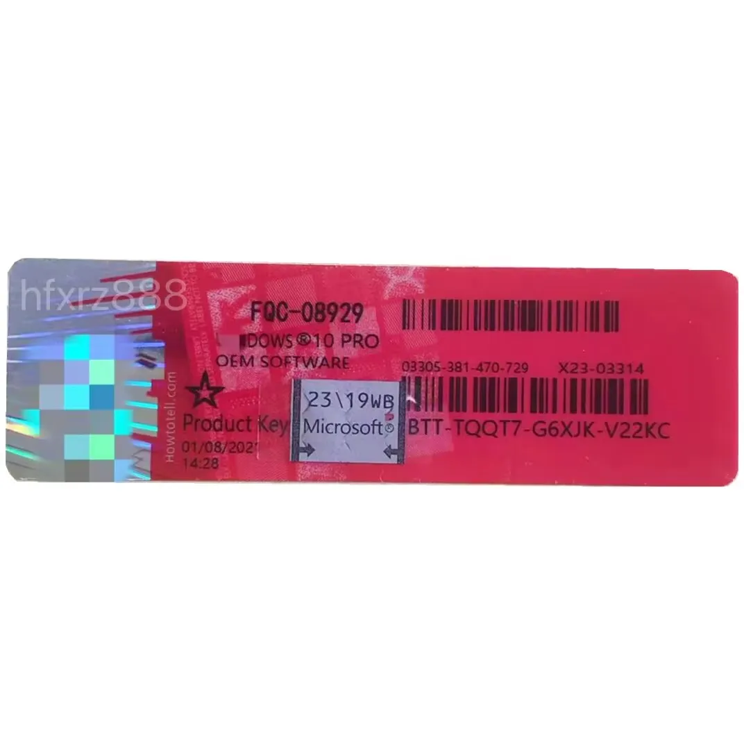 Hot Sale Oem Key Win10 Online Activation Licence Sticker Retail Key ...